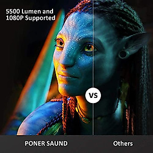 Computer Mini Laptop Projector 7500Lux 210" Projector 1080P Supported LED Movie Projector Display with 60000 Hrs Compatible with Phone USB HDMI VGA-Home Office Outdoor iOS Android PC Tablet