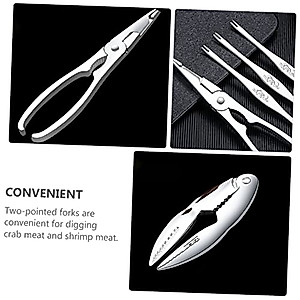 Gogogmee 1 Set 6pcs Crab Eating Tool Cookies Muddler for Cocktails Set Household Tools Crab Mallet Crab Fork Crab Leg Opener Crab Clamp and Picks Crab Eating Needle Seafood Needle