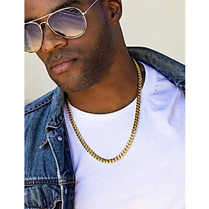 Waitsoul 925 Sterling Silver Cuban Chain Lobster Clasp 8mm 18K Gold Over Cuban Link Curb Chain Necklace for Women Men Diamond Cut 20 Inches