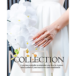 Ladytree Wedding Promise Engagement Rings for Women Her Girlfriend 3 Round Cubic Zirconia CZ Stones S925 Sterling Silver Size 8 Engraved I love you to the moon and back