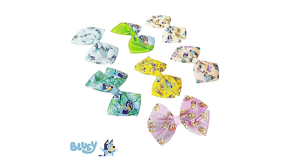 Bluey Hair Bows for Girls - 7 Pc Kids Accessory Gift Set