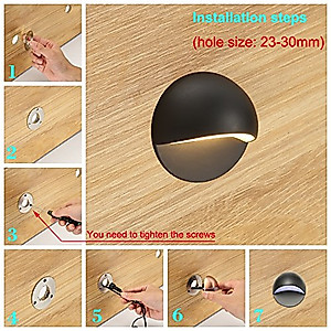 FVTLED WiFi Deck Lights Kit, WiFi Controlled 20pcs Low Voltage LED Step Lights Kit Φ1.97 Stainless Steel Waterproof Outdoor Recessed Railing Light Work with Alexa Google Home, Warm White, Black