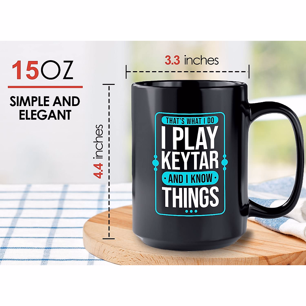 Bubble Hugs Keytar Coffee Mug 15oz Black - That's What I Do I Play Keytar - Keytar Player Music Musician Instrument Song