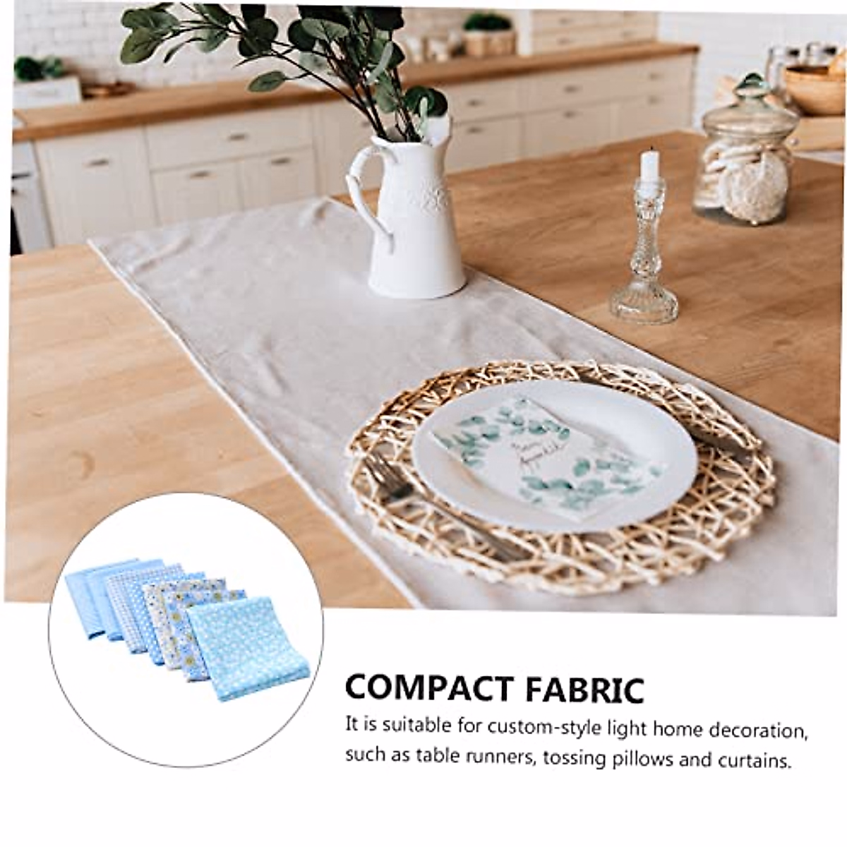 JEWEDECO 7pcs Cotton Bed Sheets Quilting Fabric Cotton Percale Sheets Fabric Patchwork Craft Precut Fabric Squares Craft Fabric Scraps Scrapbook Crafts Cloth Manual Leftovers