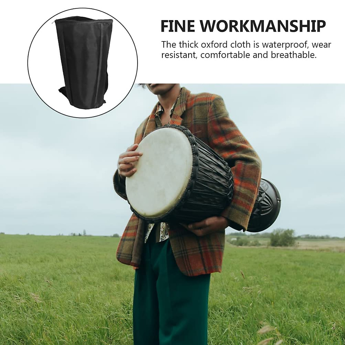 8 Inch African Drum Bag Music Instrument Storage Bag Instrument Backpack Storage Pouch Portable African Drum Bag Instrument Waterproof Backpack Drum Holder Practical Backpack