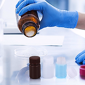 UMETASS 1 oz Wide Mouth Lab Reagent Bottle, Laboratory Grade Chemical Container, Sealed Leak-proof Translucent HDPE Bottle, Pill Bottle, Water Sample Bottle(5 Pcs)