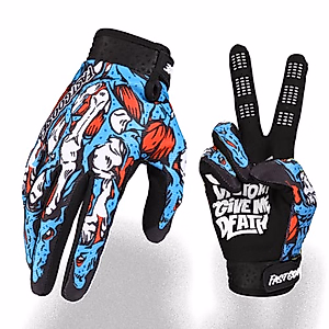 FASTGOOSE Skeleton-Paw Motorcycle Gloves for Men & Women, Men's Cycling Gloves Breathable Biker Gloves for ATV BMX MTB Motocross Racing Dirtbike (Blue0001, X-Large)
