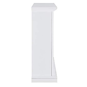 SEI Furniture Nobleman Mother of Pearl Tiled Electric Fireplace with Hidden Media Shelf, New White