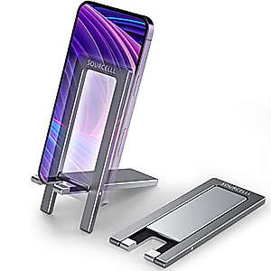 Cell Phone Stand for Desk,Adjustable Phone Stand Holder,Foldable Desk Phone Mount Stand Holder Compatible with All Mobile Phones,Portable iPhone Stand/Dock/Cradle,Versatile Phone Stand(Flat-Small)