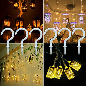 Pack of 24 Cup Hook Metal Ceiling Hooks, Household Screw-in Utility Storage Hook (White, 1-1/2in)