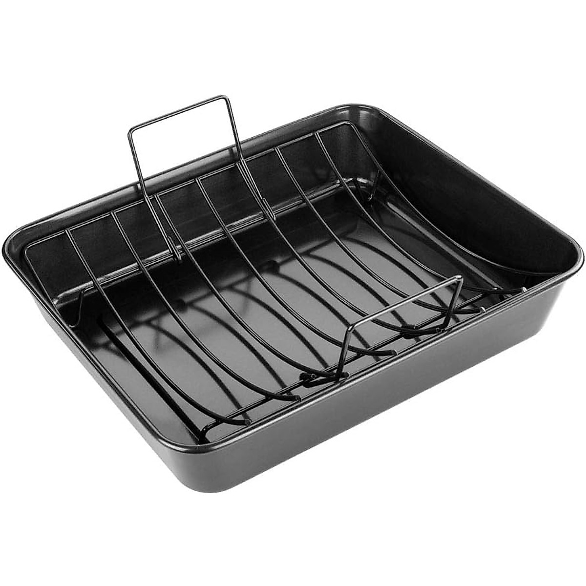 Tala Performance Extra Large Roaster with Rack and Free Large Yorkshire Pan, Professional Gauge Carbon Steel with Whitford Eclipse Non-Stick Coating, Cooking and Roasting, Black, 10A31389