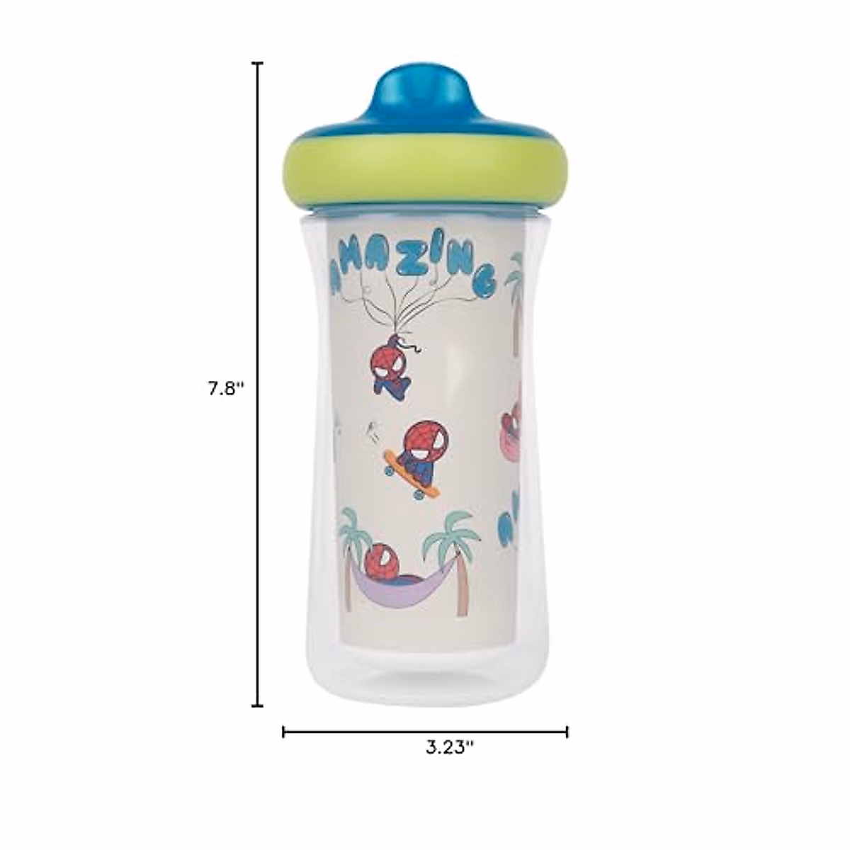 The First Years Marvel Insulated Sippy Cups - Spill Proof Insulated Toddler Cups with Bite-Resistant Hard Spout - 9 Ounces - 2 Count