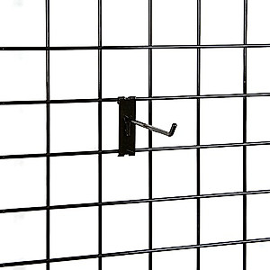 Only Garment Racks 4" Gridwall Hooks for Grid Panel Displays - 50 Pcs Box - Heavy Duty - Black Color