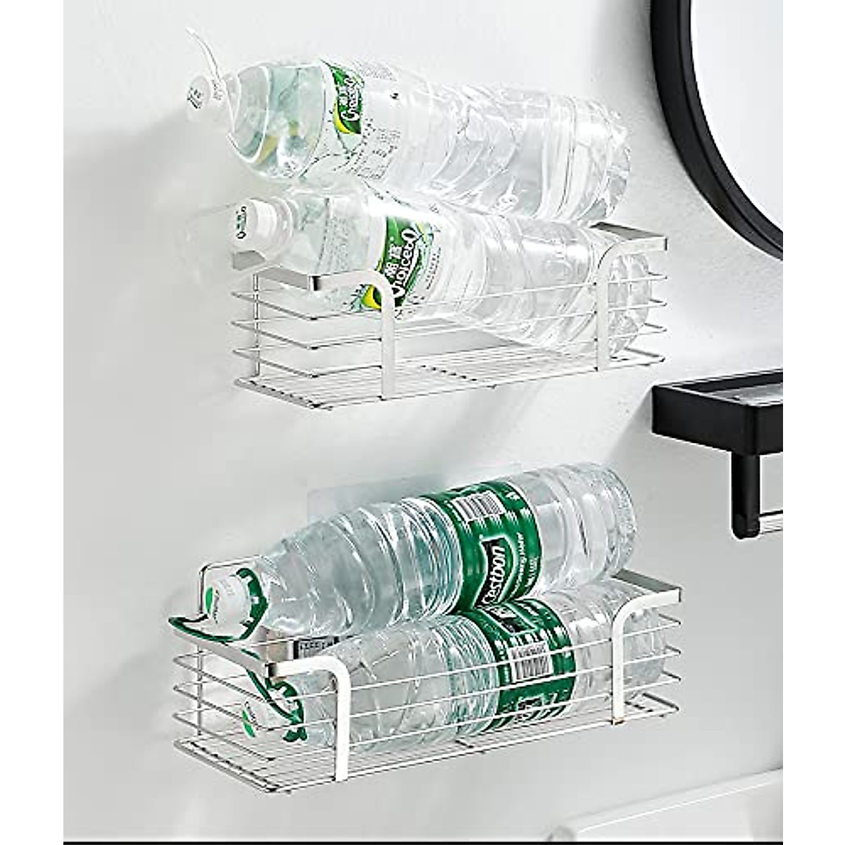 ProttyLife Shower Caddy, Shower Caddy Basket Shelf with Soap Holder,Adhesive Shower Organizer with Hooks,No Drilling SUS304 Rustproof Bathroom Shower Storage Organizer,Shower Shelves(Sliver)