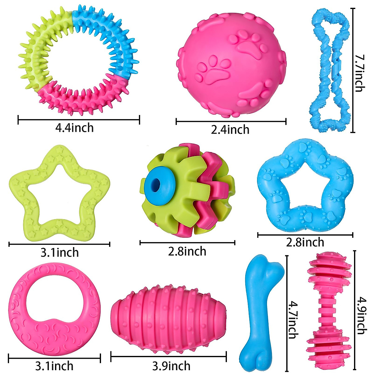 Sanwuta 30pcs Puppy Toy Set Dog Toys Bulk for Aggressive Chew Puppy Teething Toy for Small Dog Durable Interactive Toys for Outdoor Play Accessories