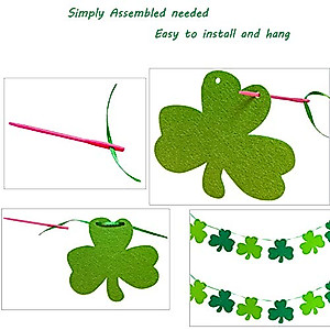 St. Patrick's Day Decorations Felt Shamrock Clover Garland Banner for St.Patrick's Day Lucky Shamrock Banner Garland for Irish Party Supplies Decor