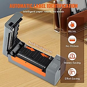 VEVOR Bluetooth Thermal Label Printer, Wireless Shipping Label Printer w/Automatic Label Recognition, Support Windows/MacOS/Linux/Chromebook/Android/iOS, Compatible with USPS, Amazon, Ebay, Etsy, etc