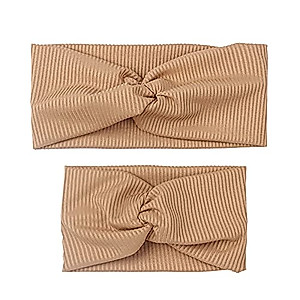 Baby Mother And Hair 5PCS Hairbands Solid Stripe Band Family Headbands Headwrap Baby Care Baby Infant Stuff Girl (D, One Size)