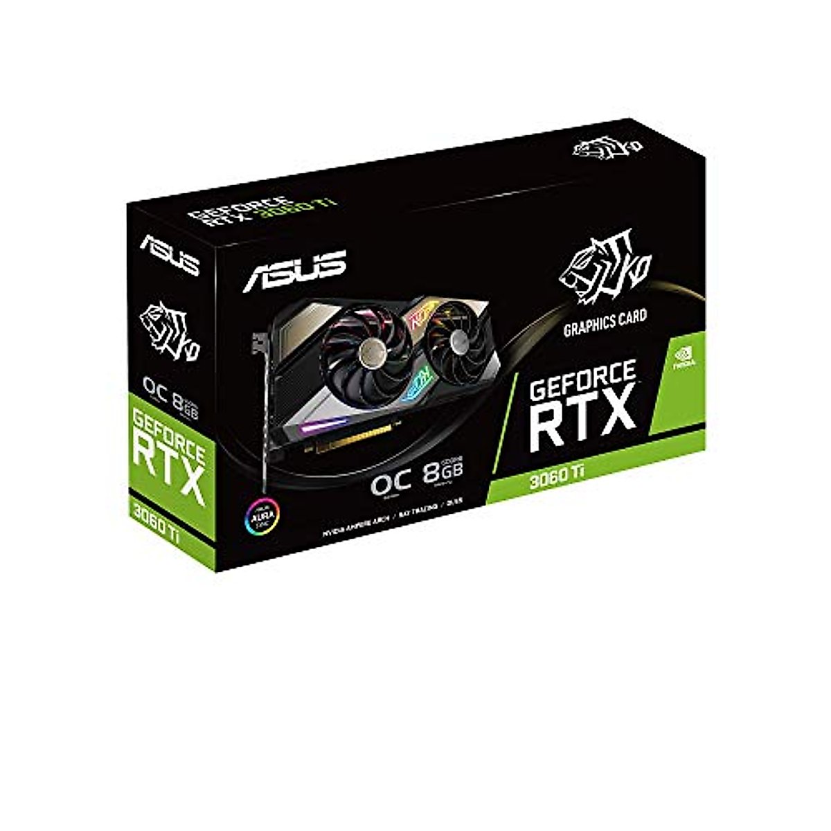 ASUS KO NVIDIA GeForce RTX 3060 Ti OC Edition 8GB GDDR6 Gaming Graphics Card (PCIe 4.0, 8GB GDDR6 Memory, HDMI 2.1, DisplayPort 1.4a, Axial-tech Fan Design, 0dB Technology, Enduring capacitors)