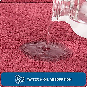 PURRUGS Machine Washable Kitchen Rug Set [2 PCS] (24" x 35.5"+ 24" x 59"), Non-Slip/Skid Kitchen Runner Rugs & Floor Mats, Super Absorbent Soft Standing Mats for Kitchen, Laundry & Sink, Burgundy Red