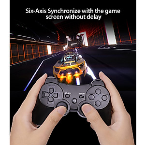YCCTEAM Wireless Controller Compatible with PS3, Controller Replacement for PS3 with Upgraded High-Precision Joystick, Wireless Remote Gamepad with Charger Cable (Black)