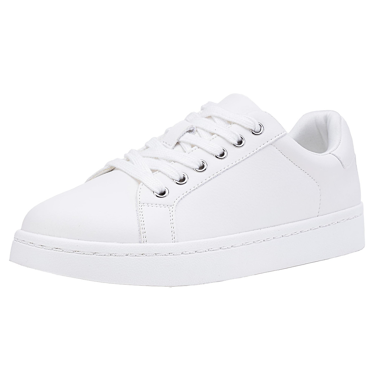 Vepose Women's 8003 Fashion Lace Up Comfortable Casual Tennis Sneakers,White,Size 8M US(CJY8003 White 08)