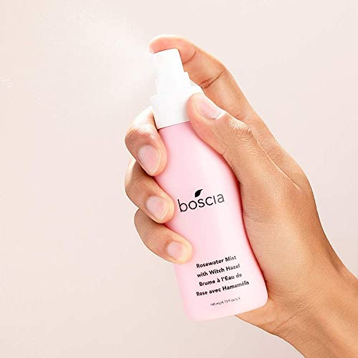 boscia Rosewater Mist with Witch Hazel, Vegan, Cruelty-Free, Natural and Clean Skincare, Alcohol-Free Face Toner with Rosewater, Witch Hazel and Aloe Vera, 4.73 Fl Oz (Pack of 1)