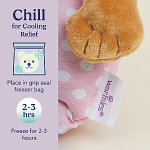 warmies Microwavable & Weighted Stuffed Animals, Baby Girl Darker Skin - Heated Stuffed Animal Plushie for Warmth & Comfort - Soft Plush Toys for Adults & Children (Boys, Girls, Babies & Toddlers)