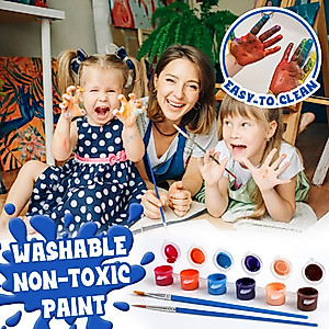 JOAOYO 40 Wooden Magnets DIY Wooden Art Painting Craft Kit for Kids Paint Your Own Wooden Magnets Arts and Crafts Supplies Party Favors for Kids Boys Girls Ages 4 5 6 7 8 9 10 11 12