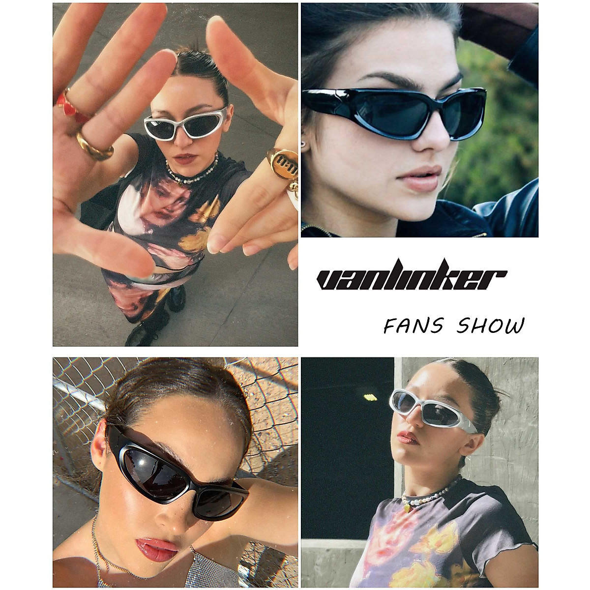 VANLINKER Wrap Around Sport Sunglasses for Women Trendy Fashion Chunky Shades All Black VL9672