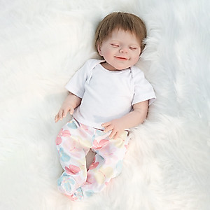 Zlgkjk Reborn Sleeping Baby Dolls Girl, Realistic Newborn Dolls with Soft Vinyl Silicone Full Body, 18 Inches Lifelike Baby Dolls for 3+ Year Old Girls, Kids