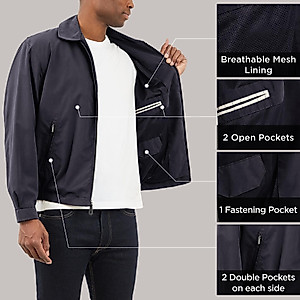 London Fog Men's Auburn Zip-Front Golf Jacket (Regular & Big-Tall Sizes), Navy, Large