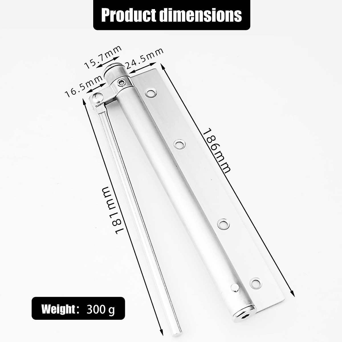 SooGree Safety Spring Door Closer, 304 Stainless Steel Noise Reduction Large Door Closer for Residential and Commercial - Silver