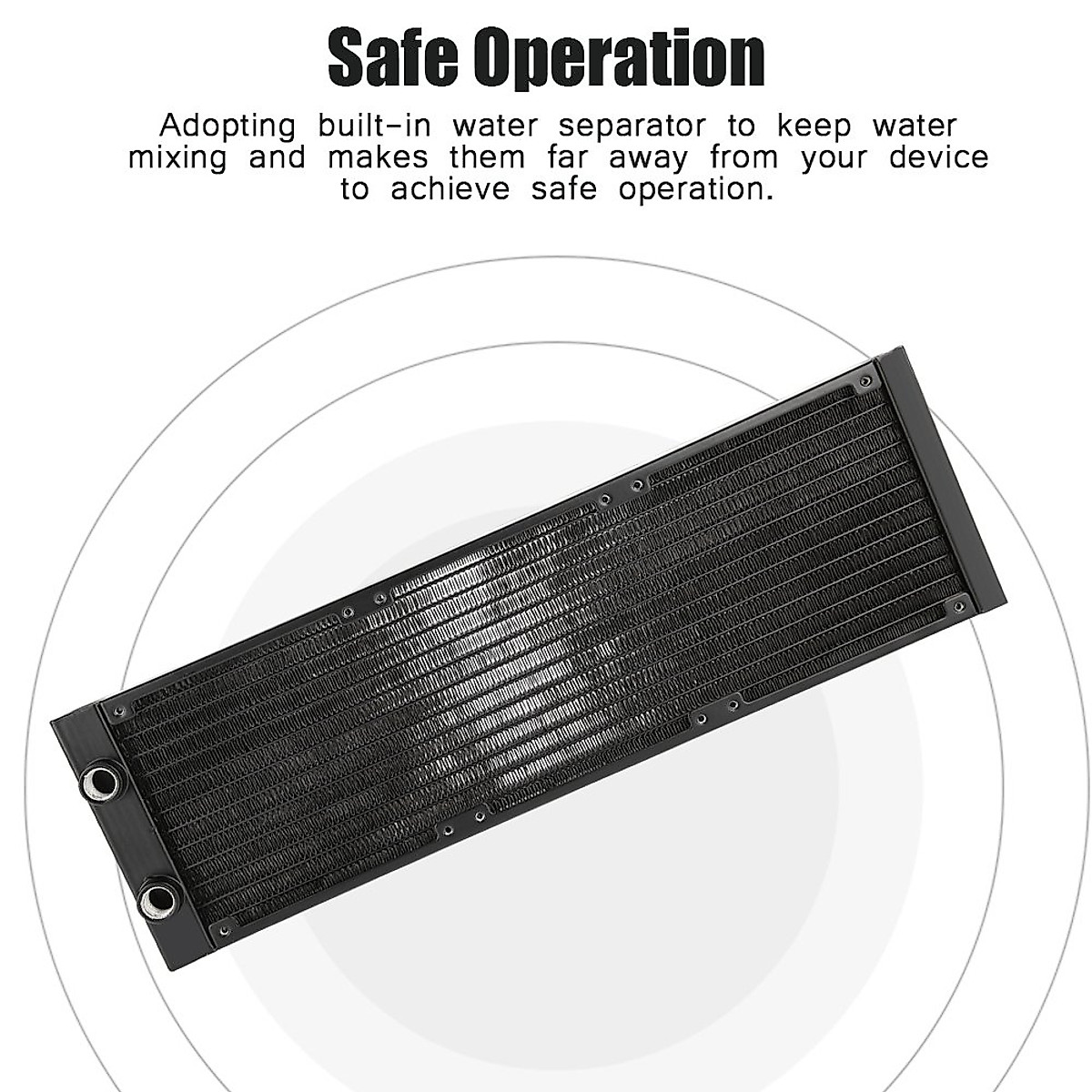12 Tubes PC Heat Exchanger,Aluminium G1/4 Thread Heat Exchanger Radiator,Water Separator Water Cooler,for PC CPU Computer Water Cool System(360mm)