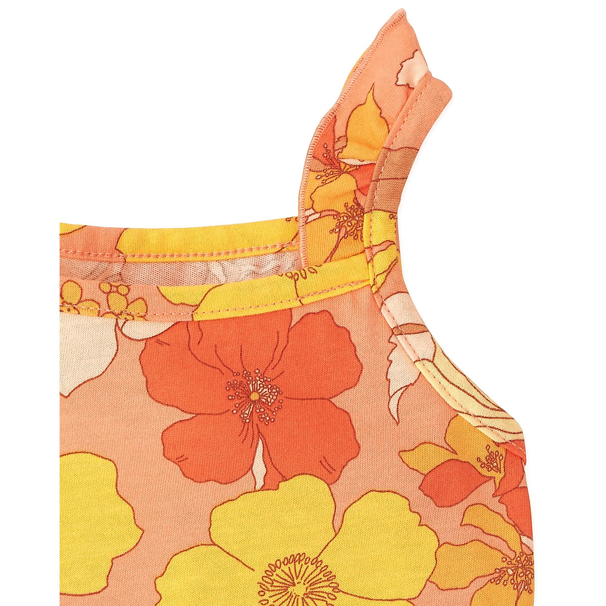 The Children's Place Baby 3 Pack and Toddler Girls Sleeveless Ruffle Tank Top, Floral Ice Cream/Rose Quartz/Desert Flower 3-Pack, 4T