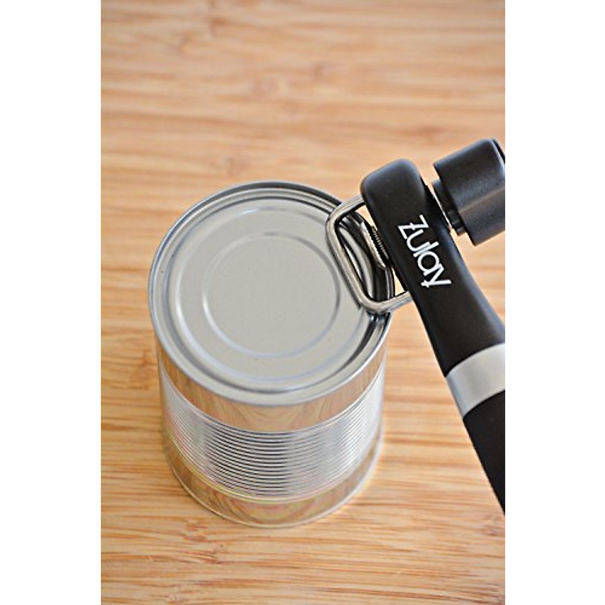 Zulay Smooth Edge Can Opener With Stainless Steel Blades - Ergonomic Grip Soft Edge Manual Can Opener - Smooth To Operate Hand Can Opener With Large Turn Knob - No Sharp Edges or Cuts