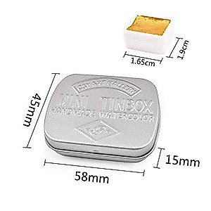 Csy Art Supplies Handmade Watercolors Paint Set - 6 Metallic Gold Colors Half Pans Glitter Solid Water Color- Metal Case Sparkle Pearlescent Watercolour For Artists, Students & Hobbyists