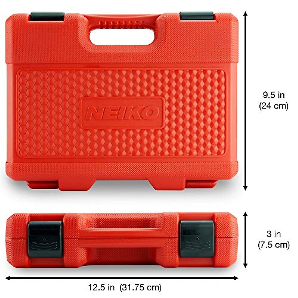 NEIKO 02431A 3/8” Drive SAE and Metric Deep Impact Socket Set | 21 Pieces | SAE 5/16” to 3/4” | Metric 7mm to 19mm | Premium Cr-V Steel | 6-Point Hex Design | Corrosion Resistant Coating