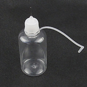 Plastic Dropper Bottle, 50ML Empty Squeezable Clear Liquid Drop Bottles with Childproof Cap, for Solvents, Essence(10PCS, Needle Cap)