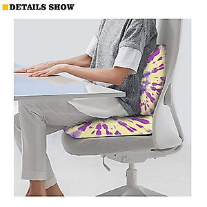 JEOCODY Leopard Print Seat Cushion & Lumbar Support for Office Chair, Car, Wheelchair, Memory Cotton Pillow, Washable Cover Father's