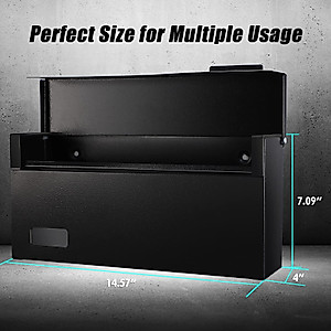 xydled Mailbox Wall Mount Door Mailboxes for Outside, Large Steel Hanging Metal Mailbox, Modern Post Box Package Parcel Drop Box for House Home, Textured Black, 14.56''x7.1''x4''