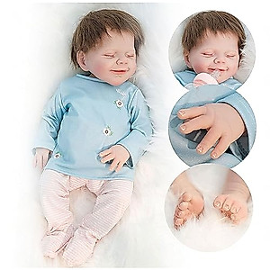 Realistic Baby Dolls, 18 Inch Silicone Dolls for Girls, with Feeding Kit Re Born Baby Dolls, Gift Toys for Children,D