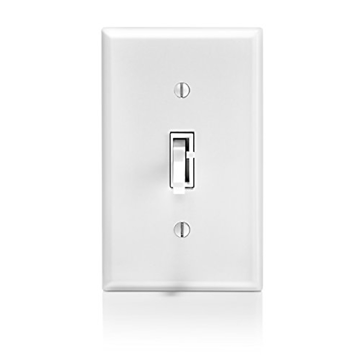 Leviton TSL06-1LW Toggle Slide Universal Dimmer, 300-Watt Dimmable LED and CFL, 600-Watt Incandescent and Halogen for Single Pole or 3-Way, with Locator Light, 1-Pack, White