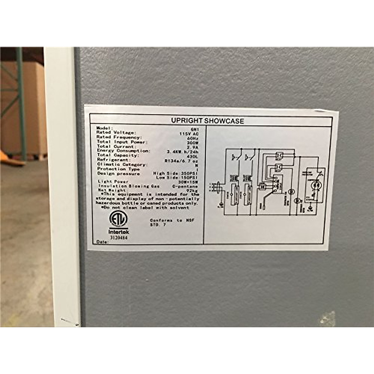 Commercial Refrigerator Glass 1-Door Merchandiser Display Cooler Case Fridge NSF, 25 inches width, capacity 15.1 cuft 110V, Restaurant Kitchen Cafe LG430