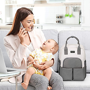 COSYLAND Diaper Bag Backpack Baby Bag for Girls Boy Large Capacity Maternity Nappy Bag Travel Back Pack with Insulated Pocket & Stroller Straps & Laptop Compartment & Anti-theft Pocket for Mom Dad