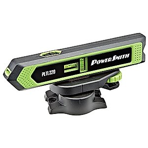 PowerSmith PLTL320 Torpedo Laser Level and Pointer with Magnetic Back, Mounting Base, 360° Rotation, and Batteries, Red
