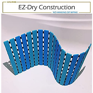 LuxurYou Non Slip Bathtub Mat | Double-Layered Shower Floor Mat with Suction Cups | EZ-Dry Construction | Non-Toxic, BPA, Latex, Phthalate, PVC Free (Wave)