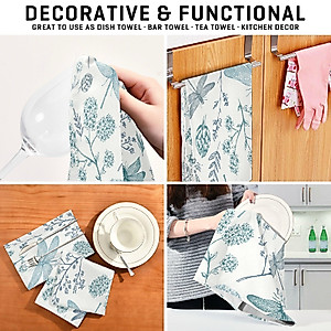 senya Blue Dragonfly Kitchen Towels 4 Pack, Absorbent Hand Towels Fast Drying Dish Cloths Tea Towel 28 x 18 in