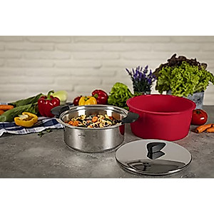 KUHN RIKON Hotpan Serving Casserole Pot, 1 Litre/14 cm, Red