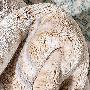 Well Woven Kensington Melange Blue Modern Oriental Medallion Vintage Distressed Area Rug 7'10" x 10'6"